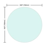 Topcobe 30" Round Tempered Glass Tabletop - 1/4" Thick, Polished Edge ...