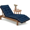 Chaise Lounge Cushion Outdoor, Memory Foam Patio Lounge Chair Cushion ...
