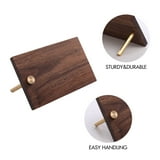 BRKURLEG Wood Desktop Note Pad with a Brass Knob, Memo Holder&Organizer ...