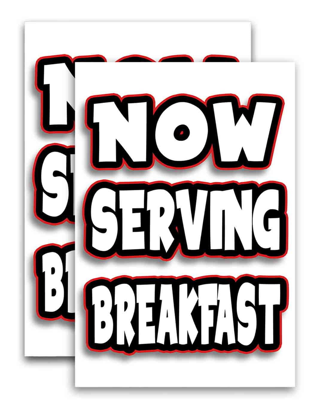 Now Serving Breakfast (24" X 36") Vinyl Decal Only (Pack of 2) |Sign ...