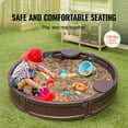 KFFKFF Sandbox with Lid, Dimensions 47.2 x 9.1 inches, Circular Sand ...