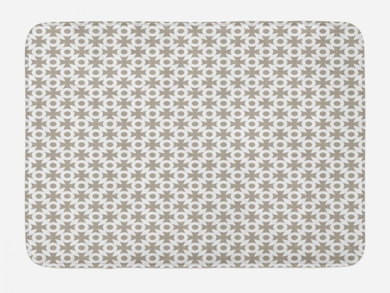 Abstract Bath Mat, Trippy Retro Forms in Soft Tones Psychedelic Style ...