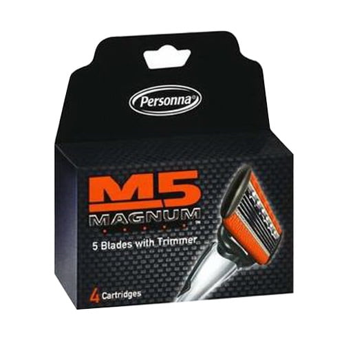 M5 Magnum Razor cartridge Blades with Trimmer, 4 Count Refill Blades, 2 ...