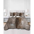 Brown Abstract Quilts Bedding Set California King Vintage Graffiti ...