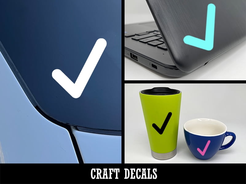 Check Mark Symbol Craft Vinyl Indoor Outdoor Decal Sticker - Black - 4 ...