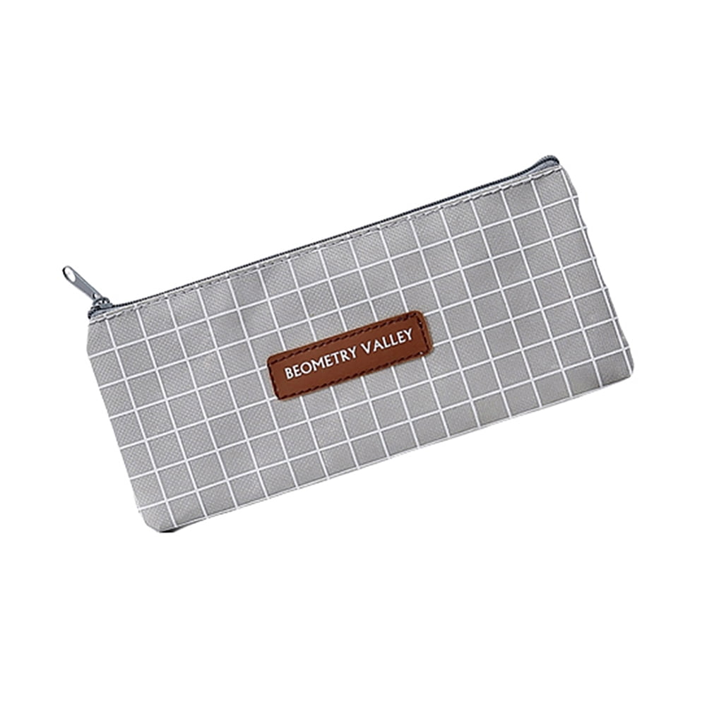 Farfi Plaid Dot Pattern Zipper Pen Bag Holder Pencil Case Stationery ...