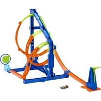 Hot Wheels Foldaway Track Builder Triple Loop Stunt Playset, 1:64 Scale ...