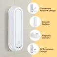 2Pack Foldable Wall Hooks, Wall Mounted Coat Hooks, Oval, Matte White ...