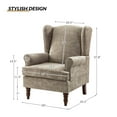 Wooden Upholstered Armchair Set of 2, with Wingback Lounge Sofa Accent ...