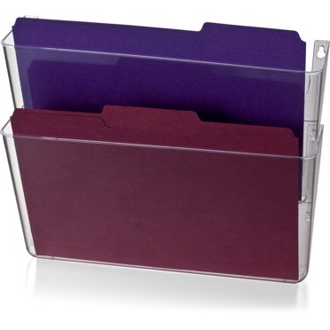 deflecto Unbreakable Wall File Set, Letter, Three Pocket, Clear ...