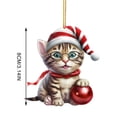 4pc 2D Acrylic Funny Cat Christmas Tree Ornament Cat Acrylic Ornament ...