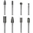 Skywee Carbide Burr Set 8pcs, 1/4 inch shank, double cut rotary files ...