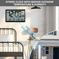 "LFF Atomic Clock - 15"" Wall Clock with Indoor/Outdoor Temp & Humidity, Large Numbers, Date ...