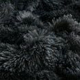 "Wajade Plush Shaggy Comforter Set, Fuzzy Faux Fur Bedding, Black Tie ...