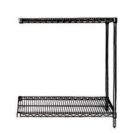 18" Deep x 42" Wide x 14" High 2 Tier Black Add-On Shelving Unit ...