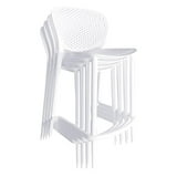 Stackable Plastic Bar Stool in white (Set of 4) - Walmart.com