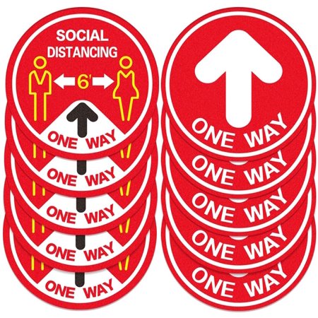 Hohomark Directional Arrow Decal Stickers for Floors,10pcs,11'' Social ...