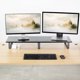 VIVO Black Wood 39" Wide Desktop Stand Ergonomic TV Monitor Riser Desk ...