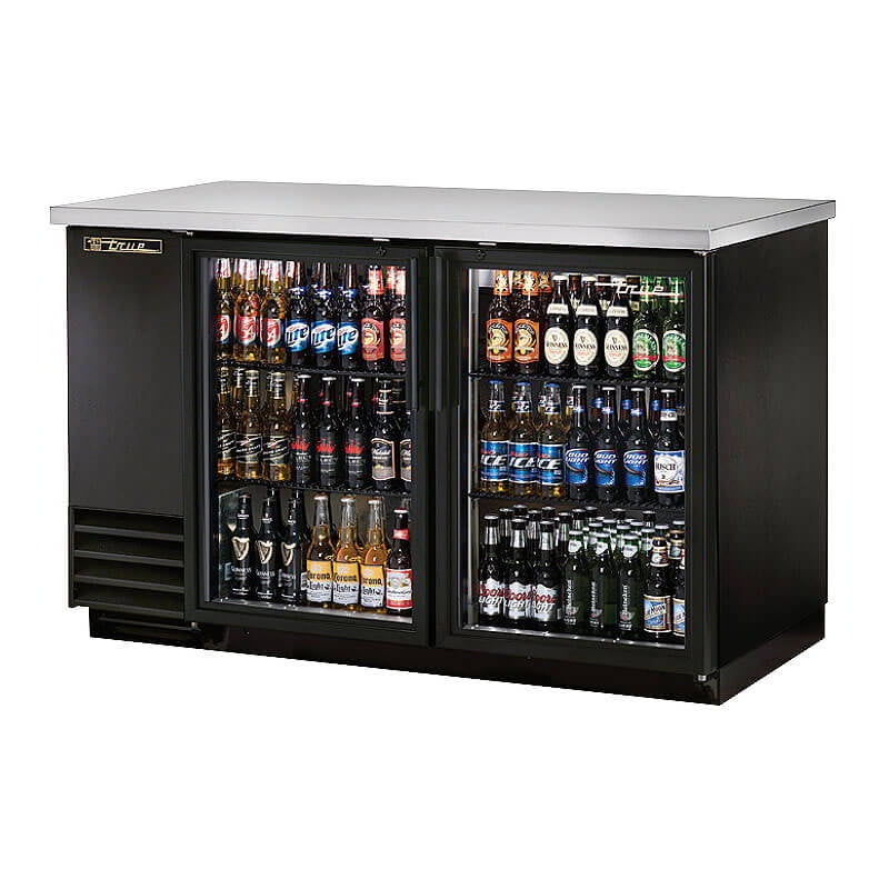 True TBB-2G-HC-LD 58 7/8" Bar Refrigerator - 2 Swinging Glass Doors ...