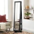 360° Rotatable Jewelry Cabinet Armoire 2-in-1 Lockable Mirrored For ...