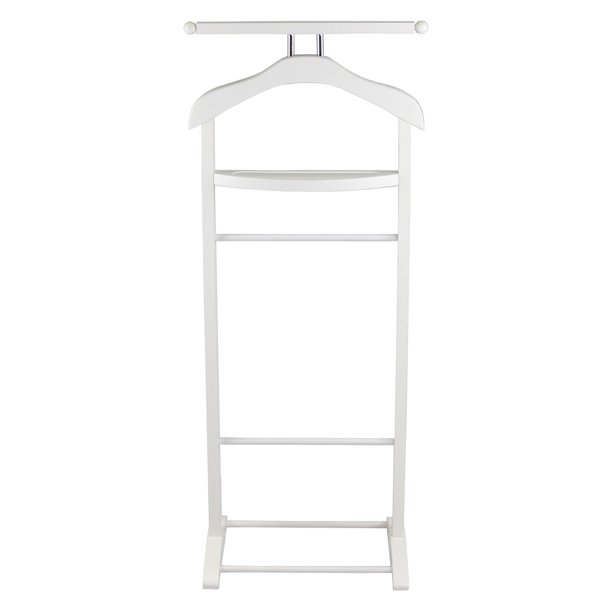 Knight Valet with Extended Bar and Key Rack in White - Walmart.com