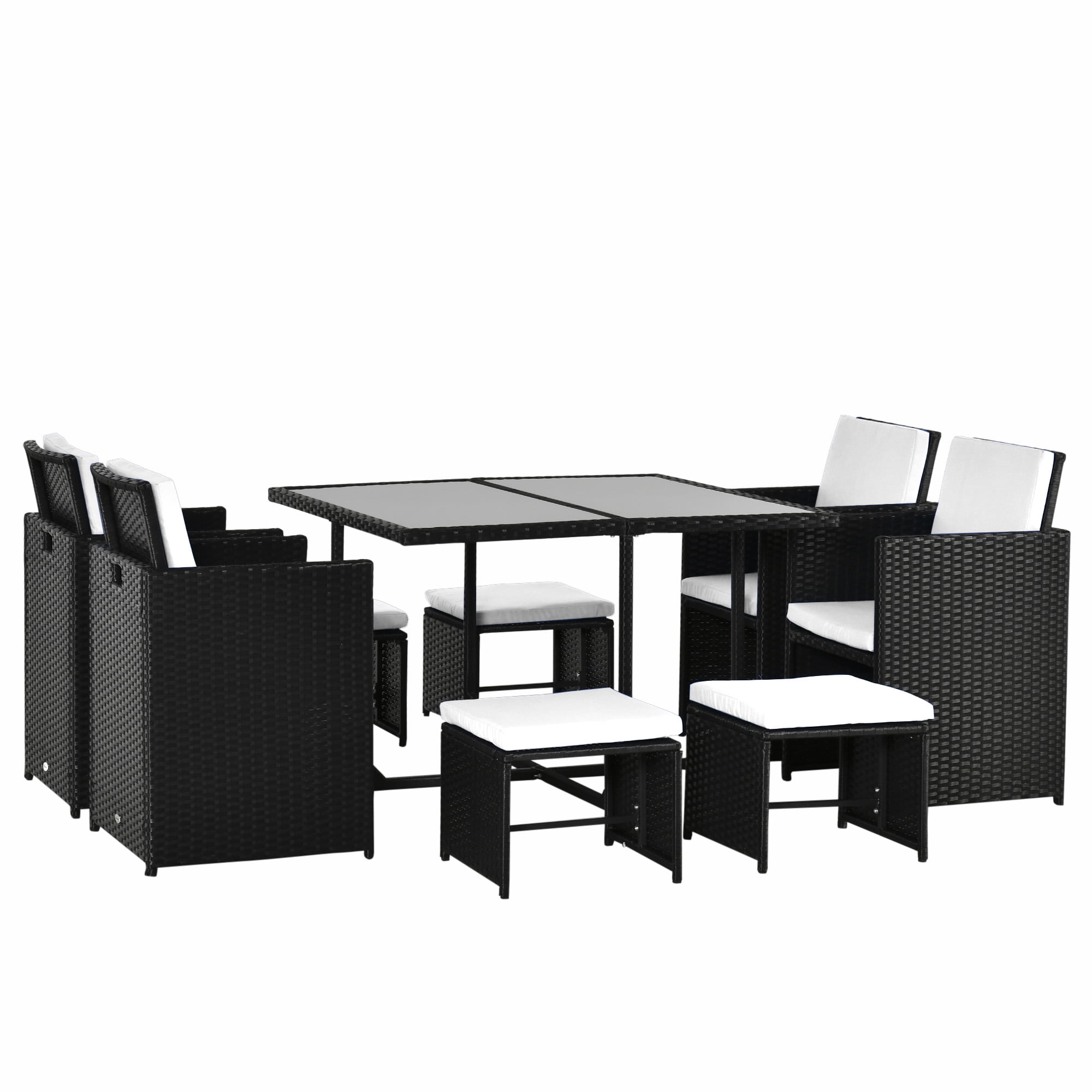 Click here for Outsunny 9 Pieces Wicker Patio Dining Set Outdoor... prices