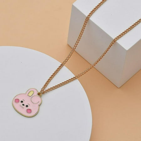 Kpop Bts Gold Clavicle Chain Bt21-necklace For Korean Fashion | Walmart ...