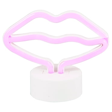 BrightSide 12" Heart Shaped LED Neon Table Light, Pink, Battery-Powered ...