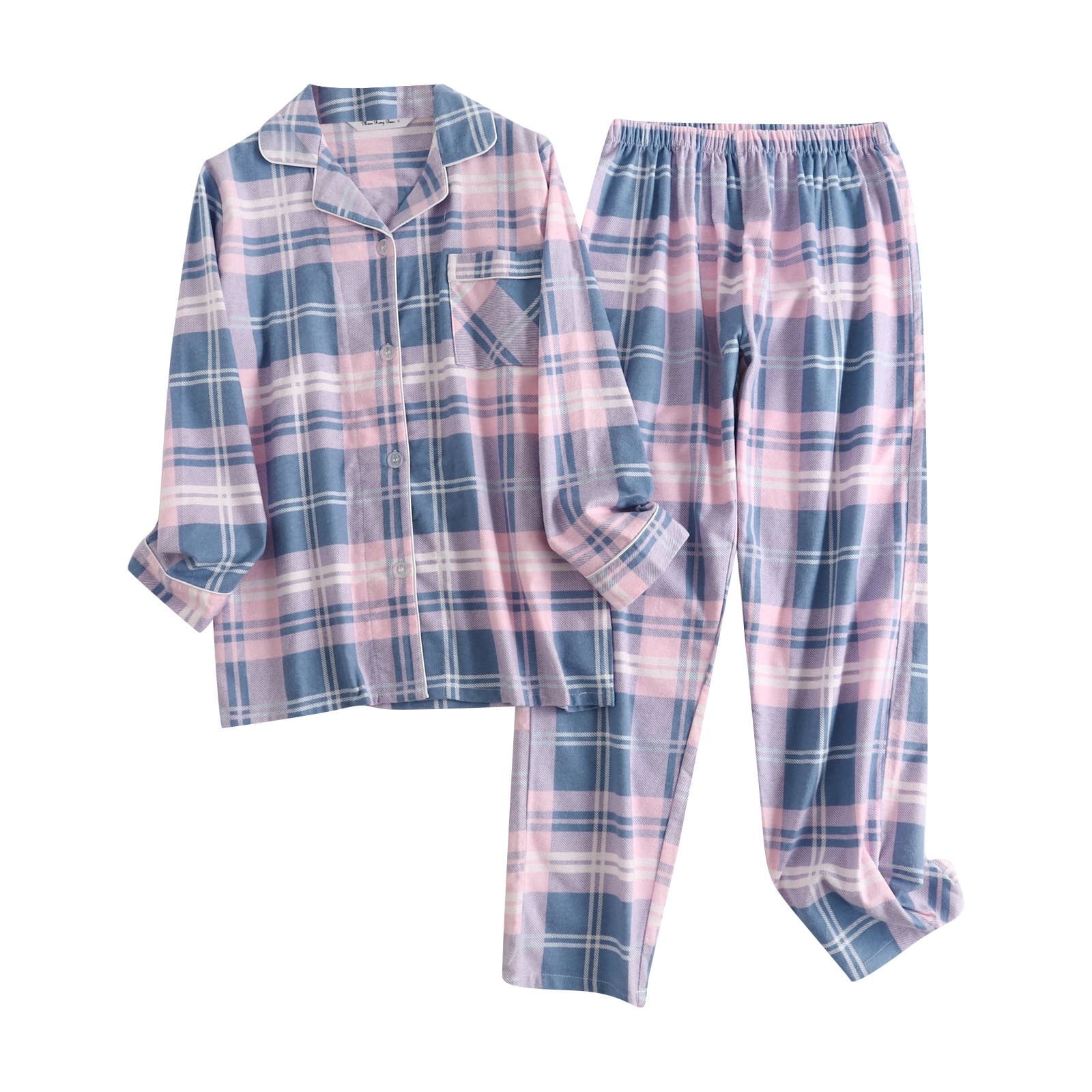 Click here for Bmisegm Flannelette Wool Checked Pajamas Women Sle... prices