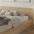 Nexera Kanso King Low Profile Wood Platform Bed with Headboard, Natural ...