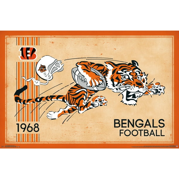 Cincinnati Bengals 22'' x 34'' Retro Logo Poster - Walmart.com ...