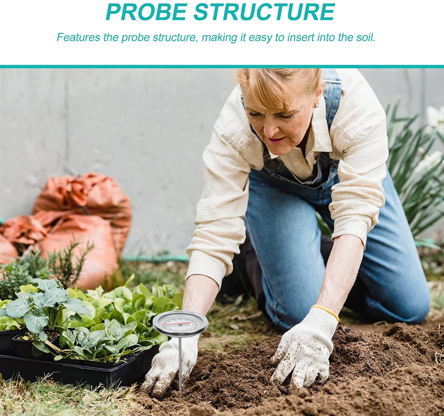 Buy Nogis Compost Thermometer - Soil Thermometer 19.6 Inch Stem, Steel ...