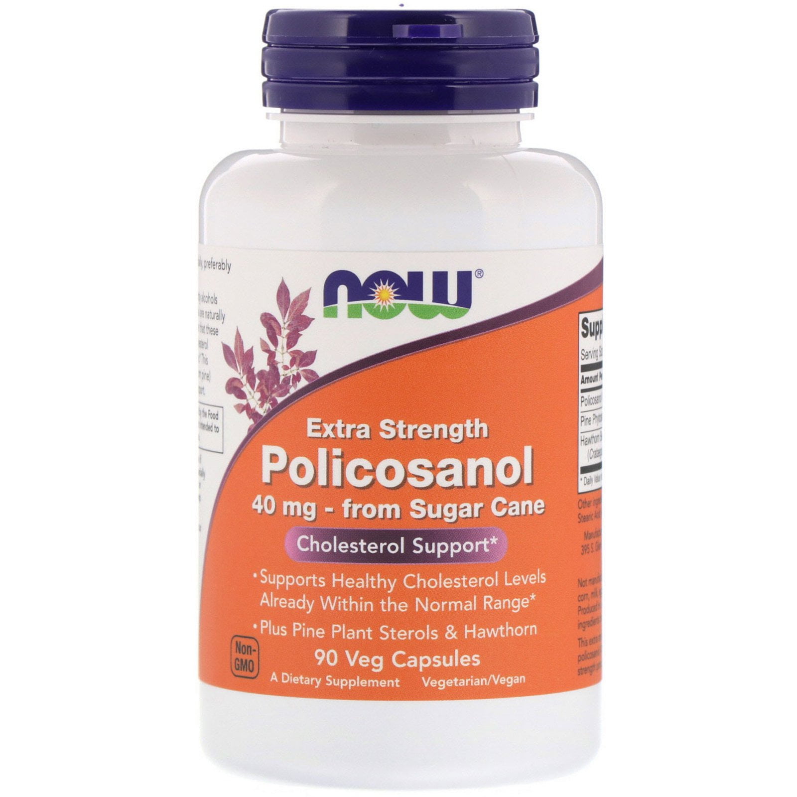 Now Foods Extra Strength Policosanol 40 mg 90 Veg Capsules - Walmart ...