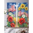American Flag Floral Sheer Curtains for Living Room Bedroom Farmhouse ...