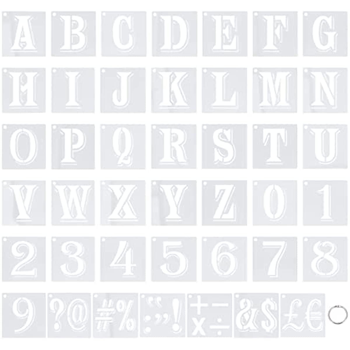 42Pcs Letter Stencils Symbol Numbers Craft Stencils Reusable Alphabet ...