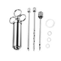 Heavy Duty Stainless Steel Meat Injector Kit, 2 oz Turkey Flavor ...
