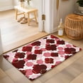 Burgundy Red Moroccan Texture Rectangle Rug 2'x3' Retro Geometric ...