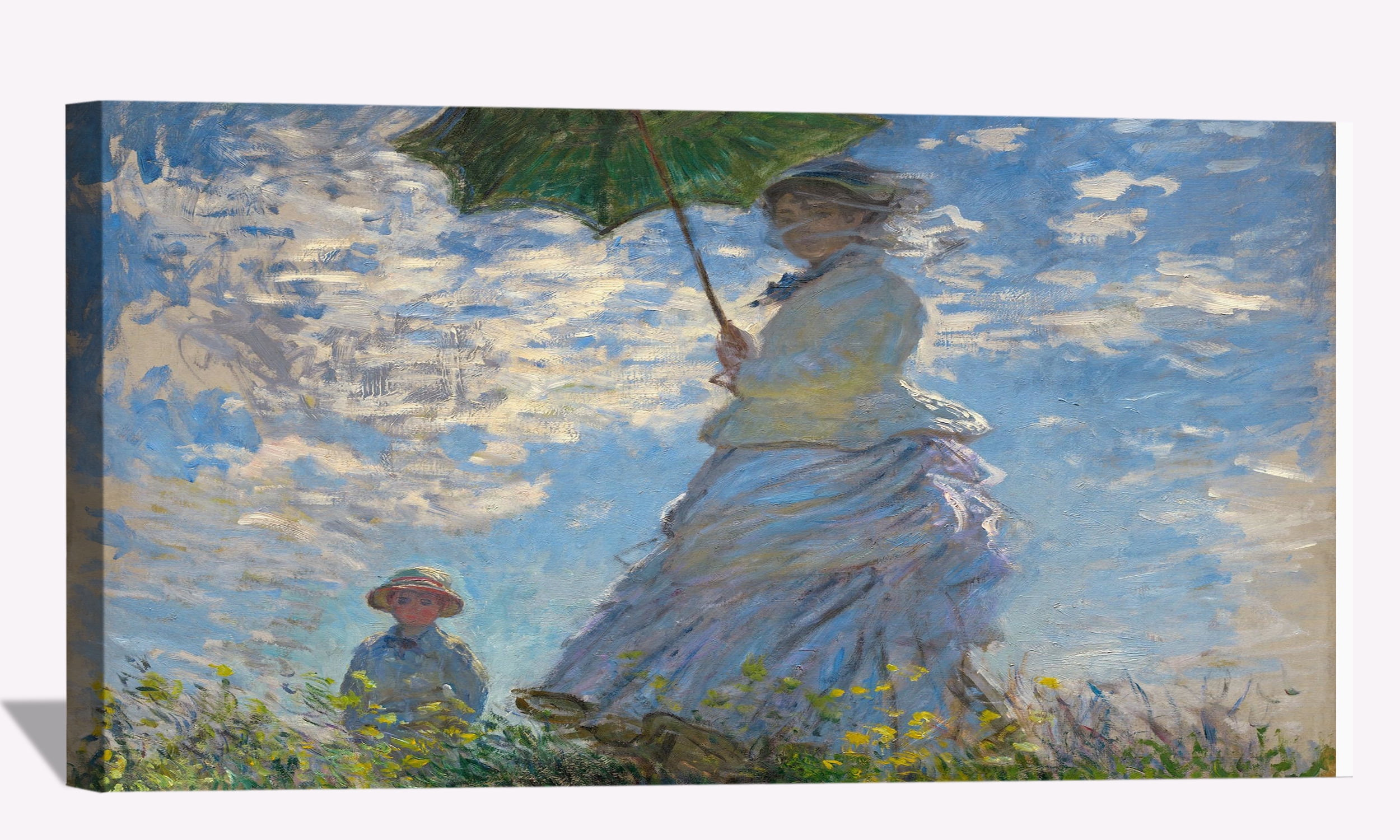 Claude Monet Canvas Wall Art Monet Lady With BoyFramed Painting For ...