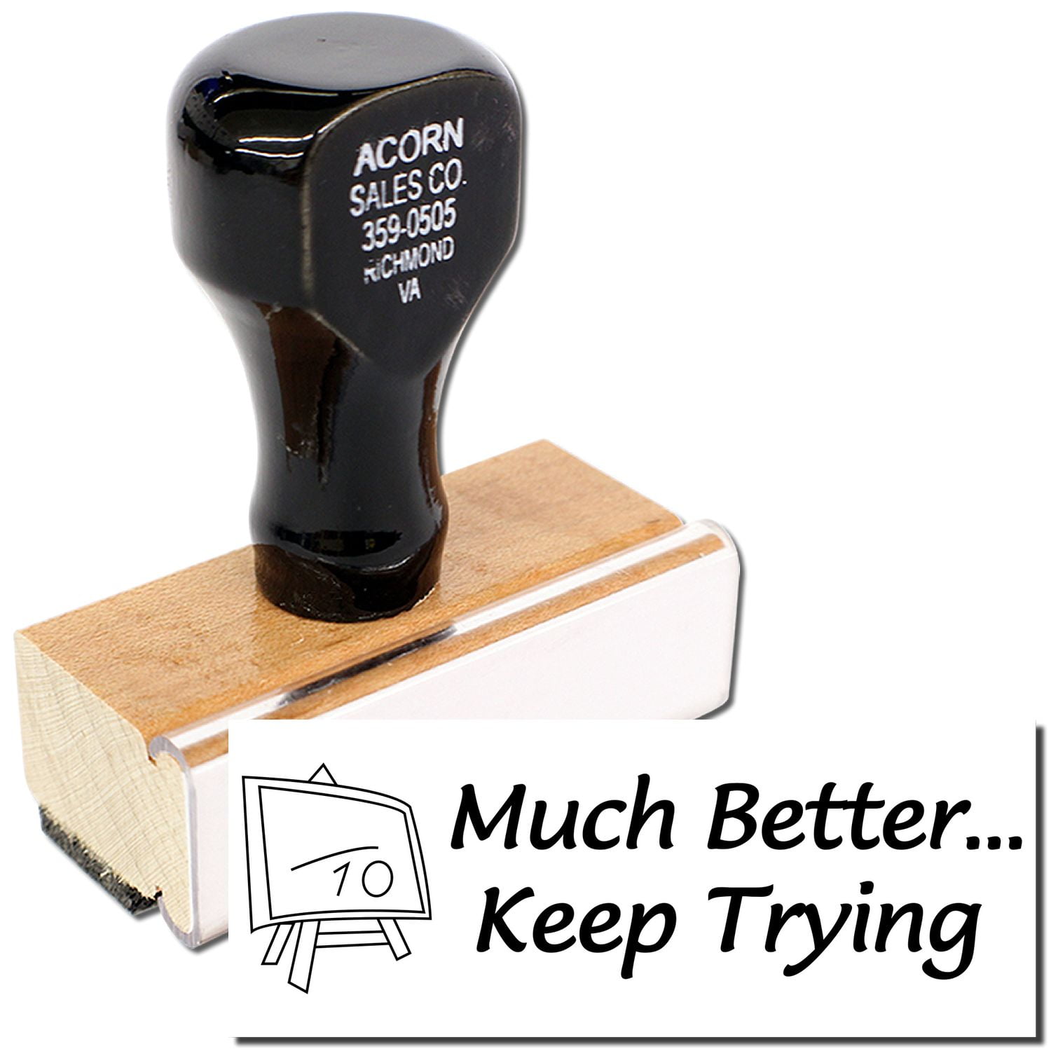Much Better Keep Trying Rubber Stamp, Wooden Handle Rubber Stamp, Laser ...