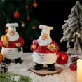 Chef Santa Claus Figurine Set - 2 Adorable Resin Kitchen Decorations ...