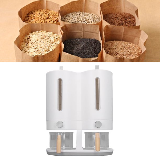 5kg Kitchen Rice Bucket Japanese Rice Barrel Double Barrel Grain ...