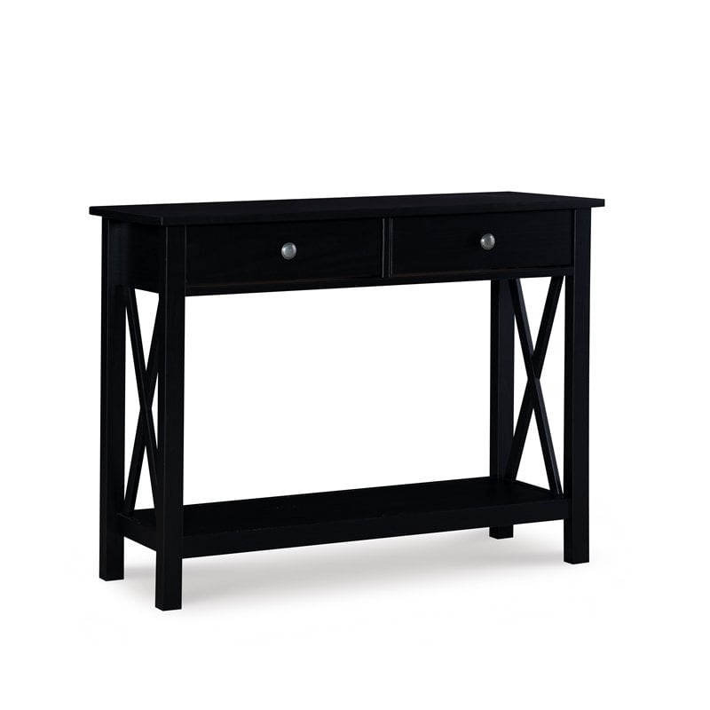 Linon Dalton Wood Console Table in Black - Walmart.com