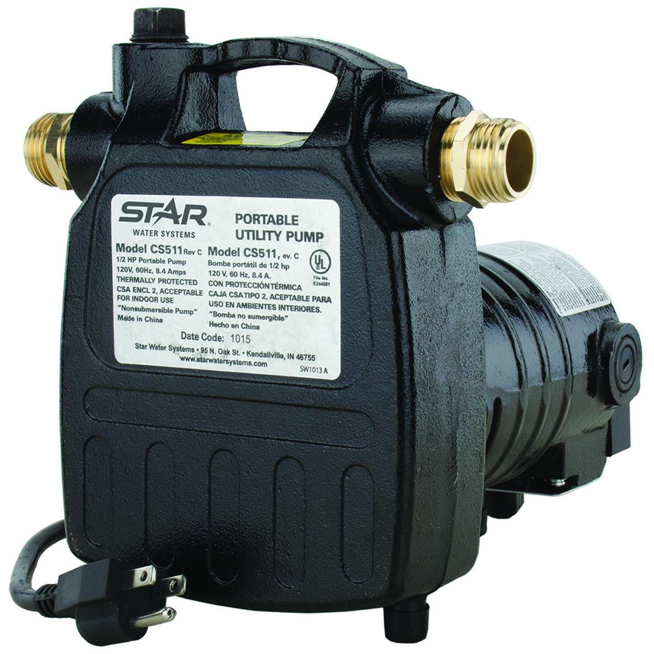 Star Water Systems 1/2 Hp Cast Iron Transfer Pump - Walmart.com