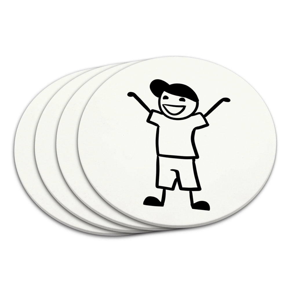 Young Son Stick Figure Family Little Boy Coaster Set - Walmart.com
