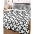 Black White Plaid Quilts Bedding Set Twin Size Abstract White Morocco ...