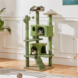 Smile Mart 54.5″ H Cactus Cat Tree with Padded Perch for Medium-sized ...