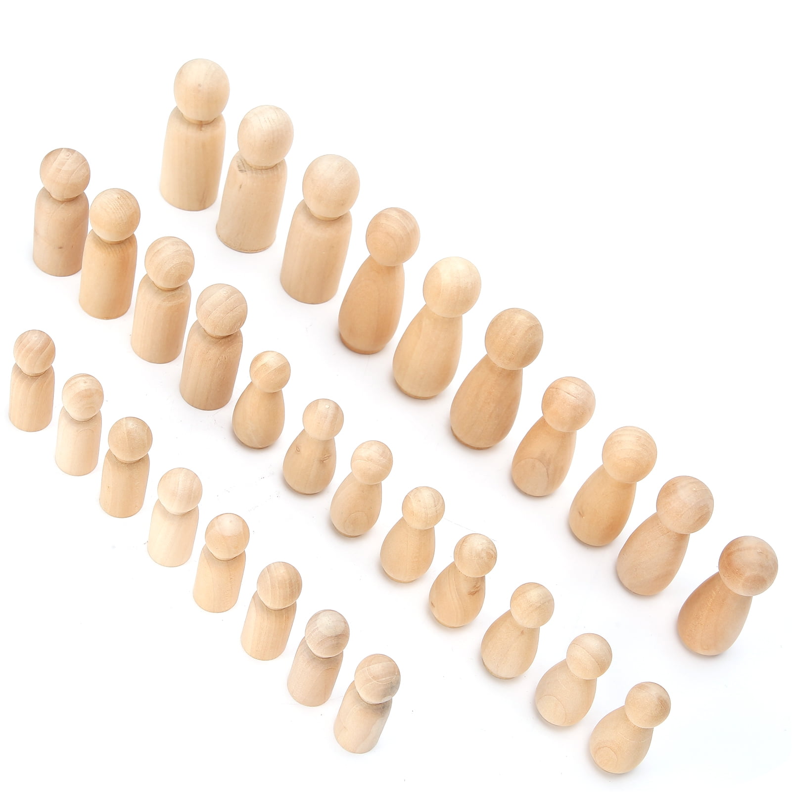 Click here for Estink Wooden People Shapes  Wooden Peg Doll  30pc... prices