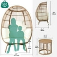 Dextrus 2-Piece Indoor Outdoor Rattan Wicker Egg Chair with Coffee ...