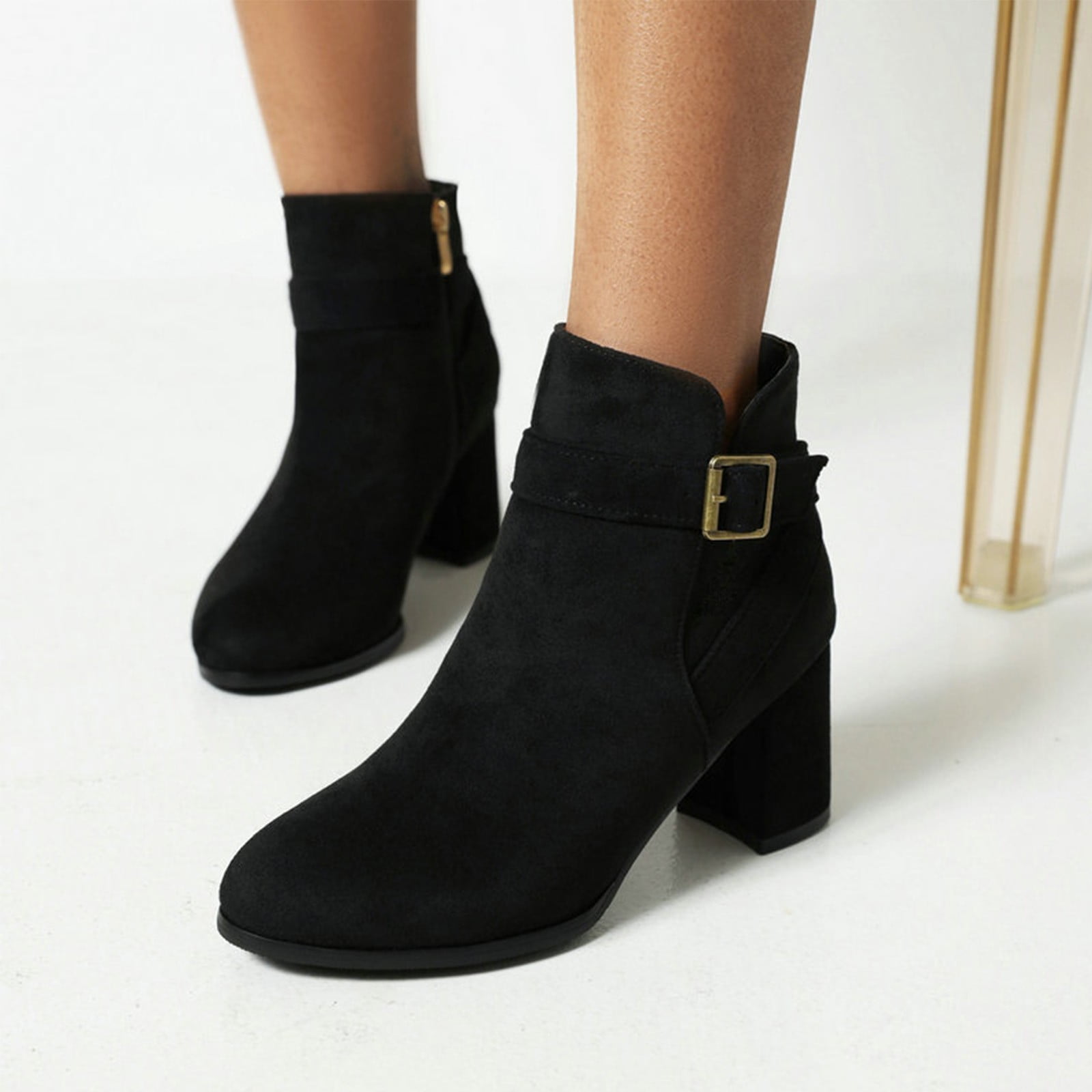 Click here for Egnmcr Womens High-Heels Mid Calf Boots Women High... prices