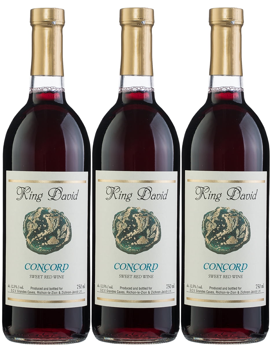 Kit de 3 - Vino Tinto Kosher King David Concord Israel 750 ml EXTRA ...
